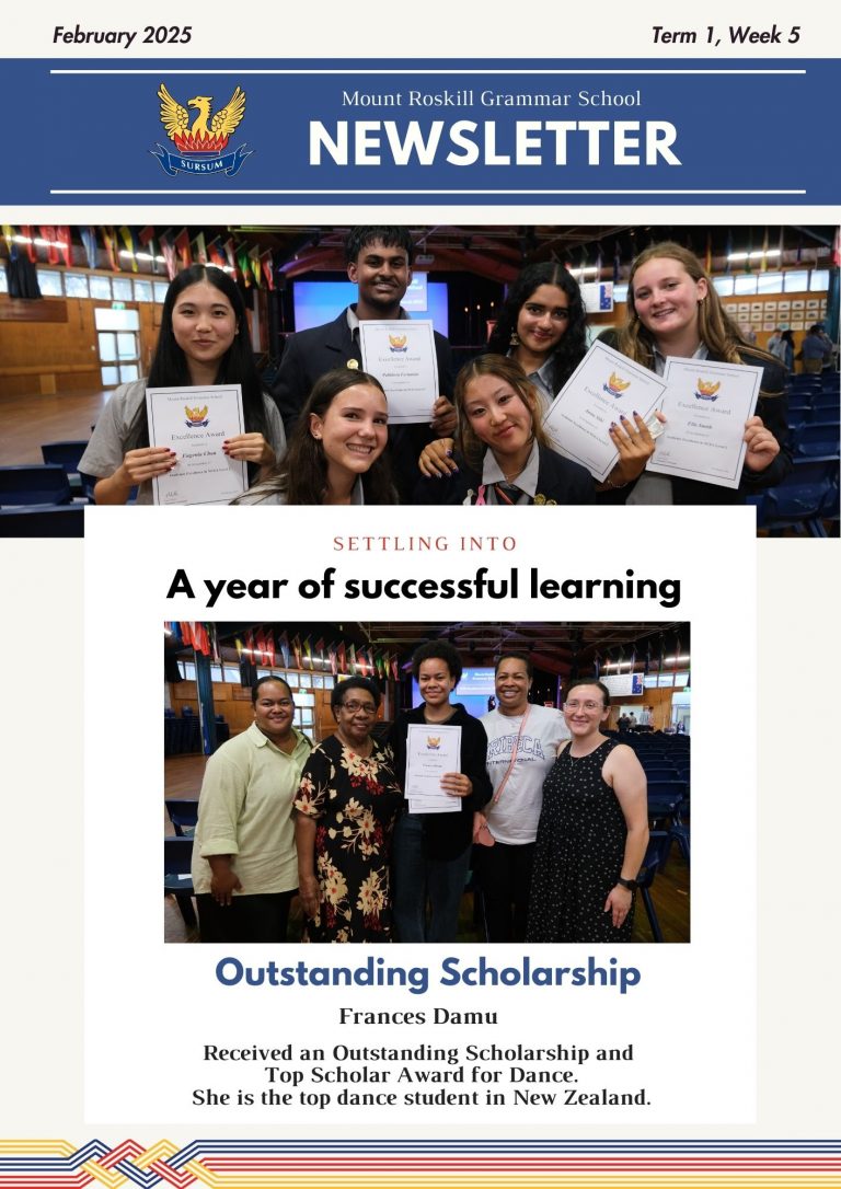 2025 Term 1, Week 5 Newsletter – Mt Roskill Grammar School